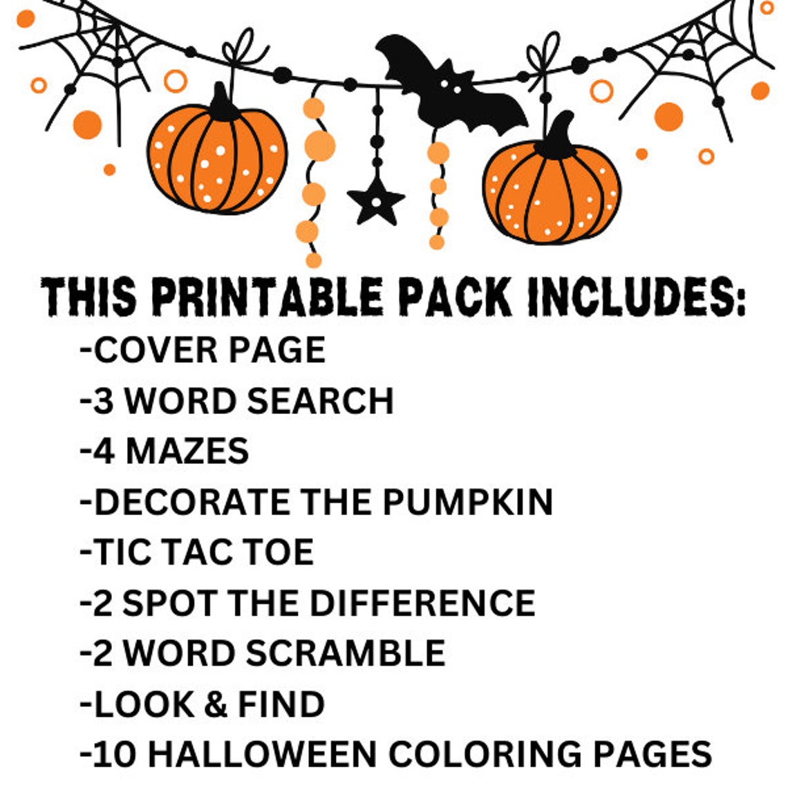 PRINTABLE HALLOWEEN ACTIVITIES - Printable Halloween Activity Pack for ...