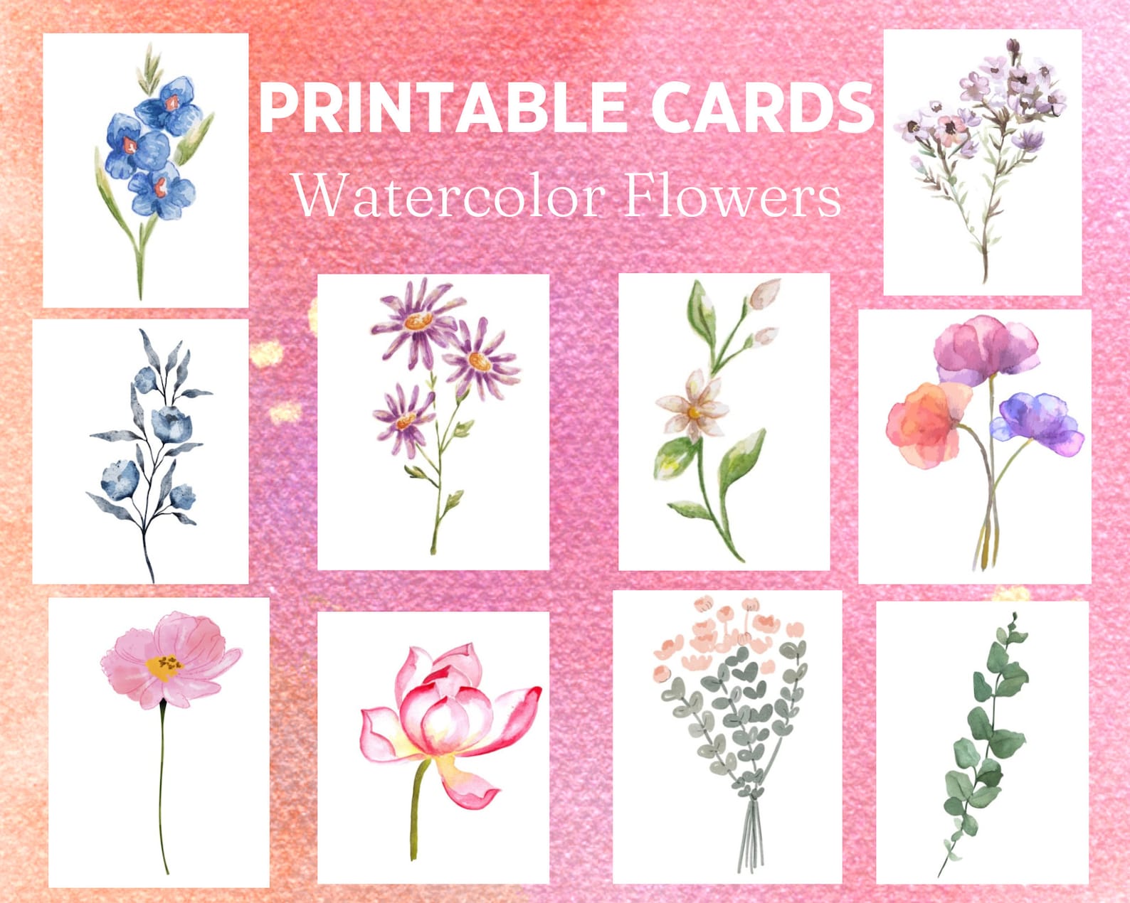 PRINTABLE CARDS -printable Flower Cards - Printable Cards With Flowers ...