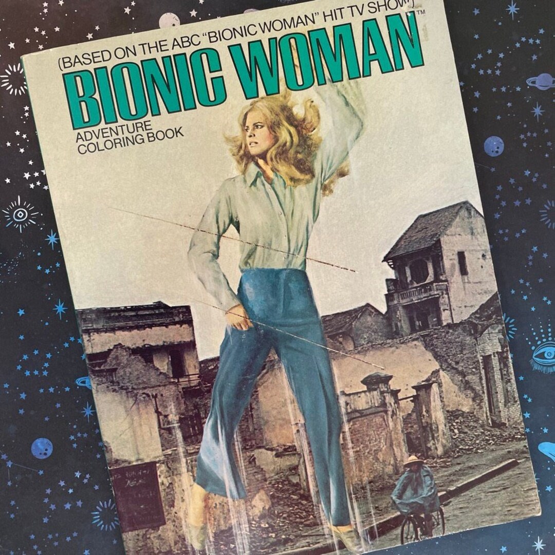 Unused Bionic Woman Adventure Coloring Book // Vintage 1976 Coloring ...