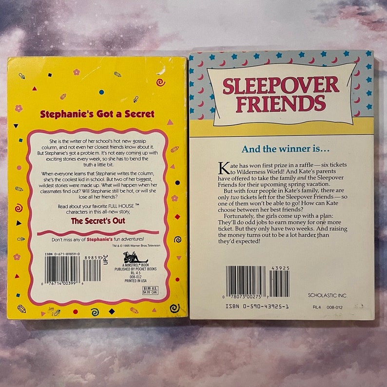 Early 90s Nostalgic Book Set // Full House Stephanie // Sleepover ...