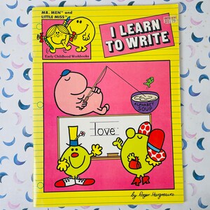 Like New! Vintage Mr. Men and Little Miss Book: I Learn to Write ...