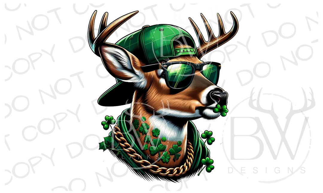Buck of the Irish PNG | St. Patrick's Day Sublimation PNG | Deer ...