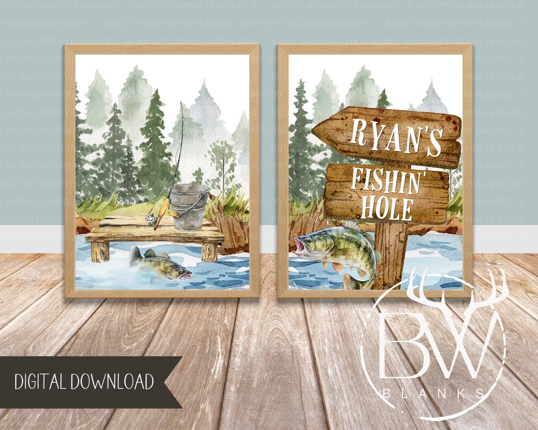 Personalized Fishing Nursery Print | Fishing Art Print | Fishing ...