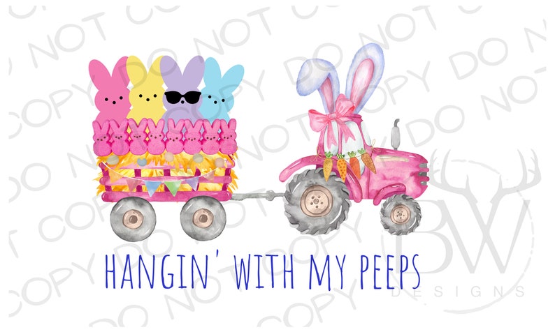 Hangin' With My Peeps Easter Tractor PNG Digital - Etsy
