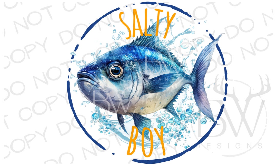 Salty Boy PNG | Digital Download | Fishing Sublimation PNG | Saltwater ...