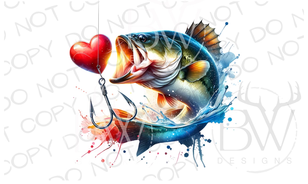 Fishing Valentine PNG Fishing Sublimation PNG Valentine's Day ...