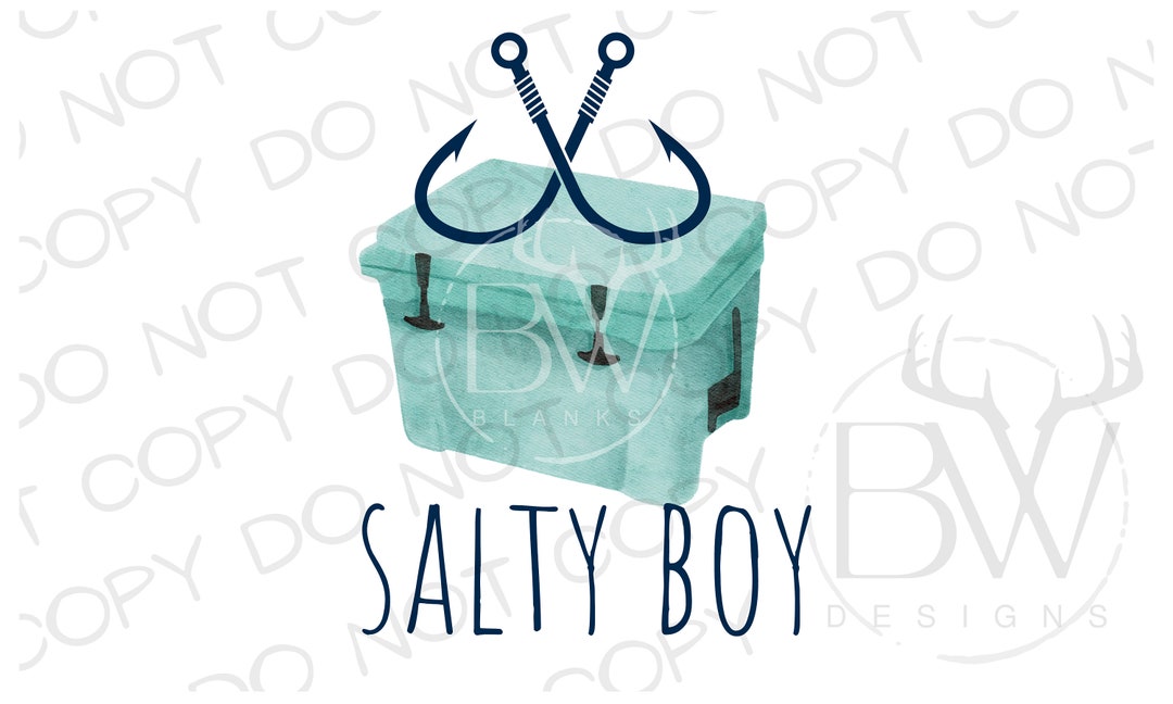 Salty Boy Cooler PNG Digital Download Fishing Sublimation PNG Beach ...