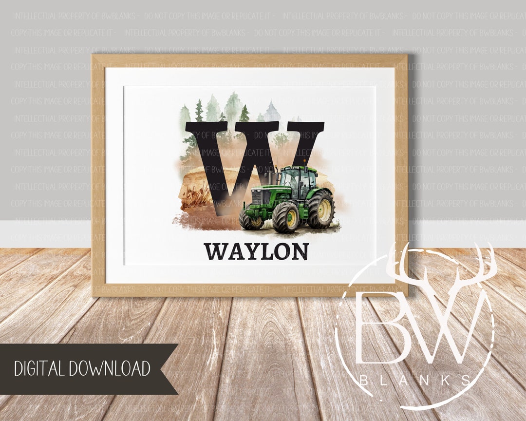 Personalized Tractor Nursery Print | Tractor Art Print | Tractor ...