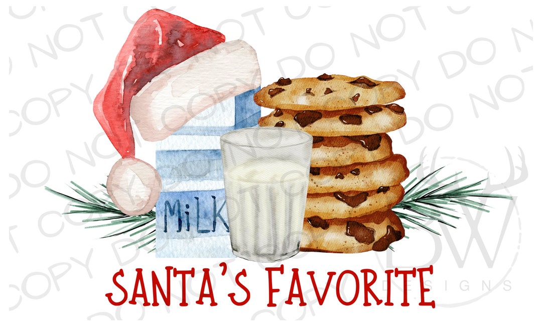 Santa's Favorite PNG | Christmas PNG | Digital Download | Milk and ...