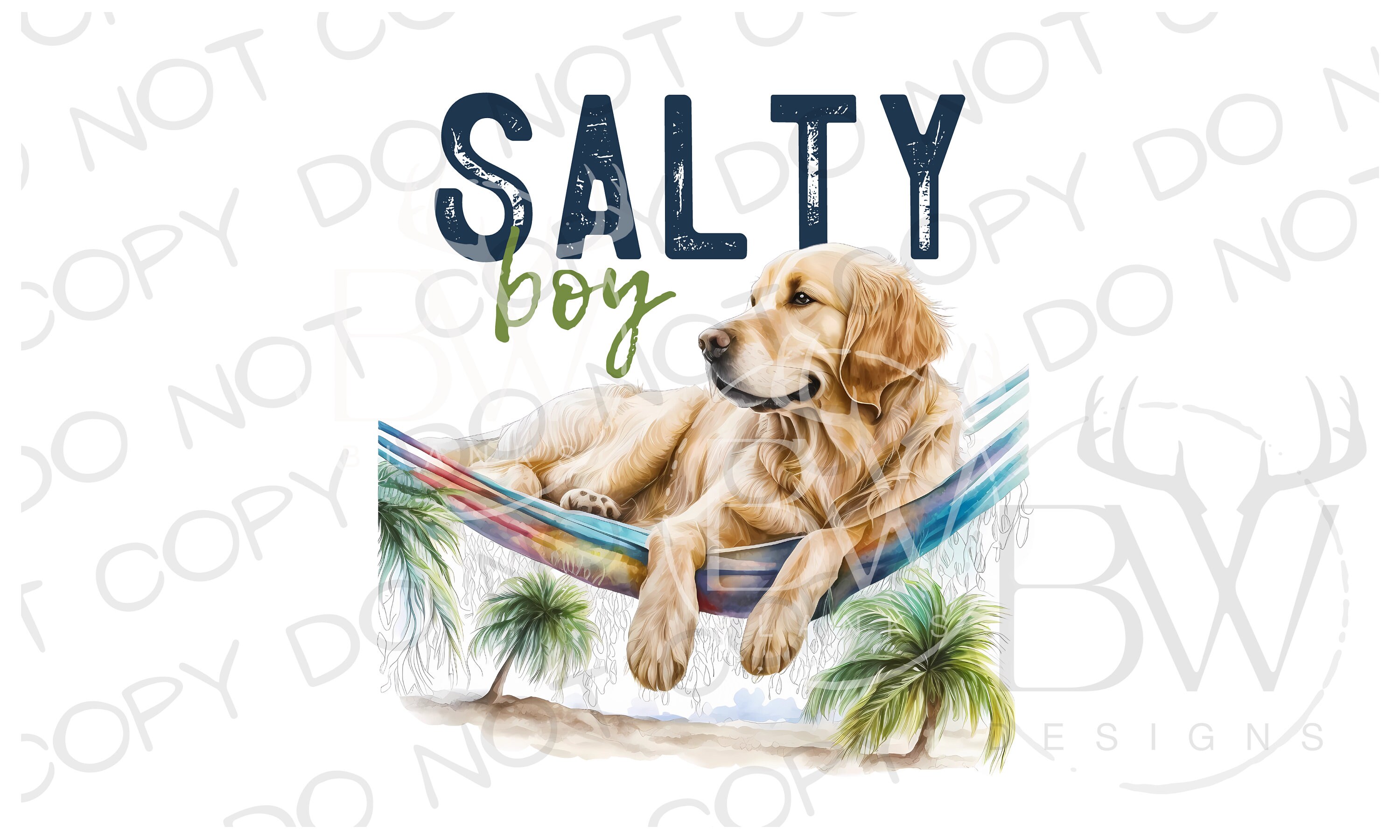 Salty Boy Golden Retriever PNG Digital Download Golden - Etsy