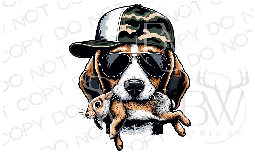 Rabbit Hunter PNG Digital Download Hunting Dog Sublimation PNG Beagle ...