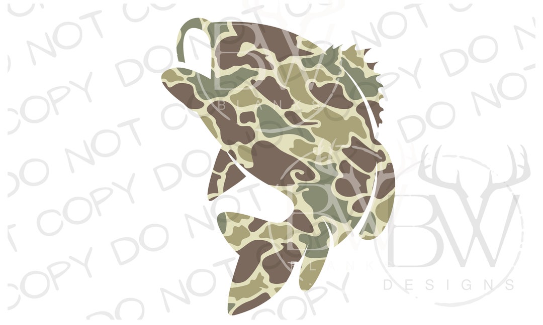 Old School Camo Bass PNG | Digital Download | Bass Fishing Sublimation ...