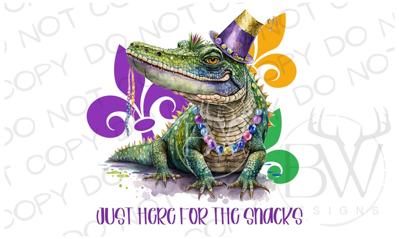 Mardi Gras Gator PNG Mardi Gras Sublimation PNG Alligator - Etsy