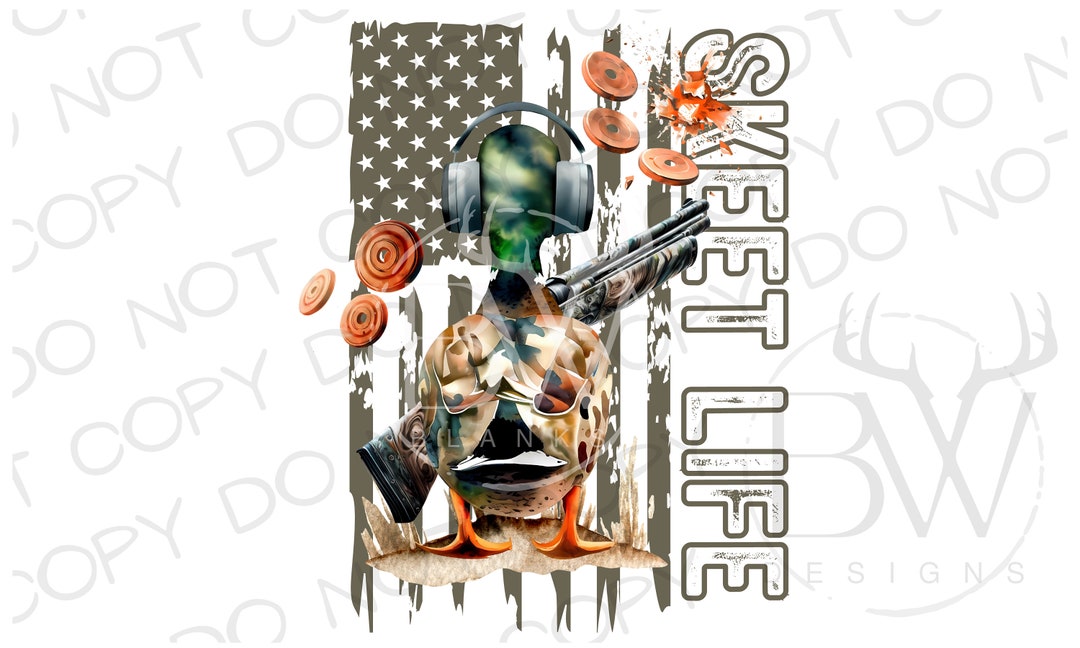Trap Shooting PNG Digital Download Clay Pigeon Sublimation PNG Hunting ...