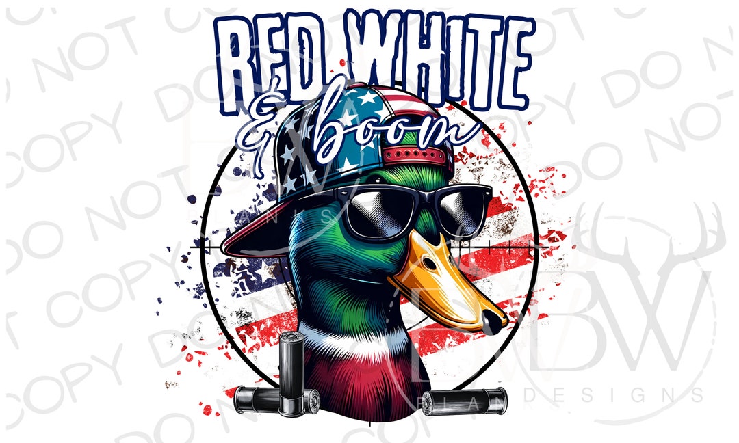 Red White & Boom Duck PNG | Digital Download | Duck Hunting Sublimation ...