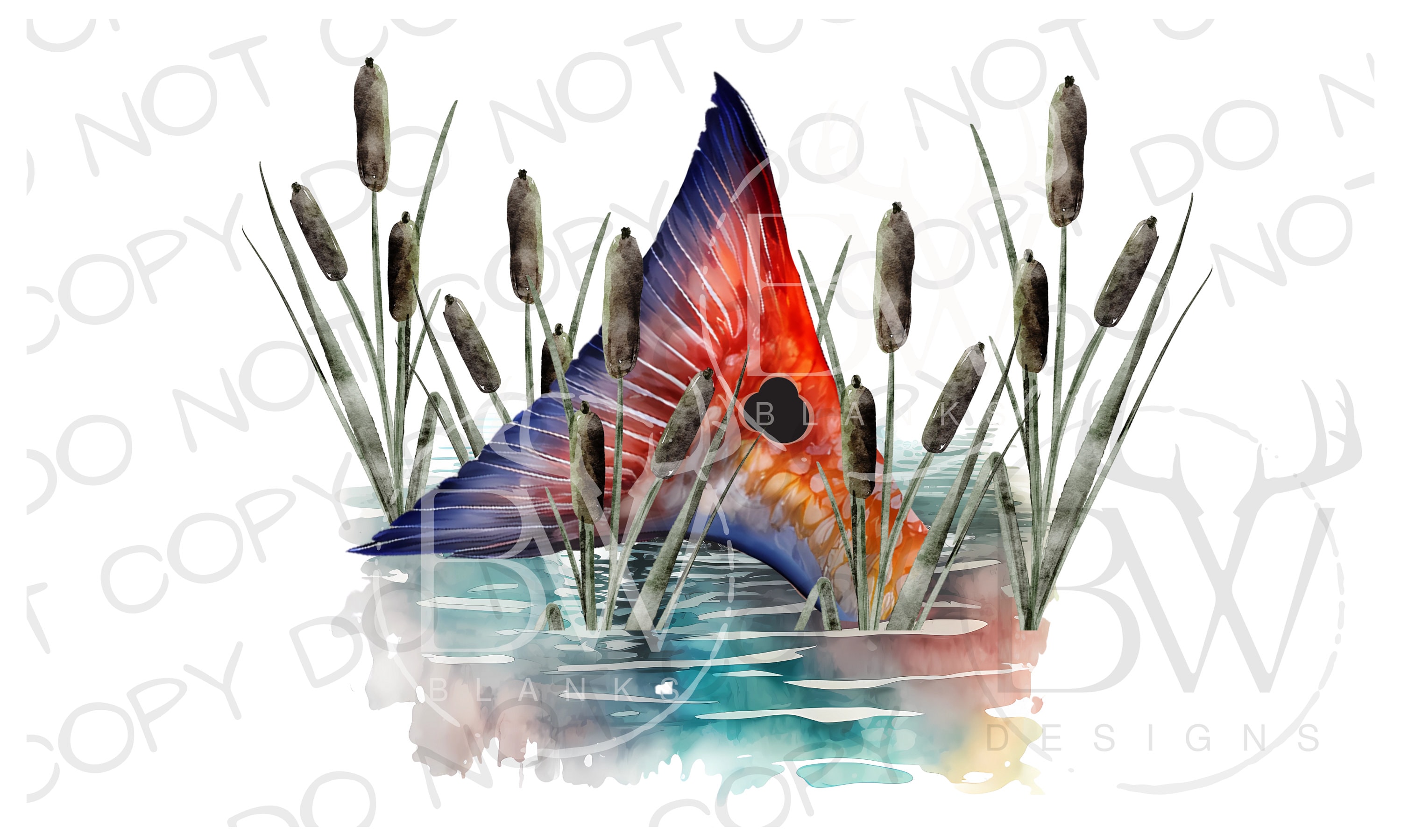 Redfish Tail Sublimation PNG Digital Download Fishing - Etsy