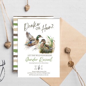 Duck Hunting Gender Reveal Invitation | Printable Duck Hunting ...