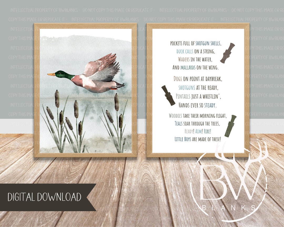 Duck Hunting Nursery Print | Duck Hunting Nursery Wall Art | Mallard ...