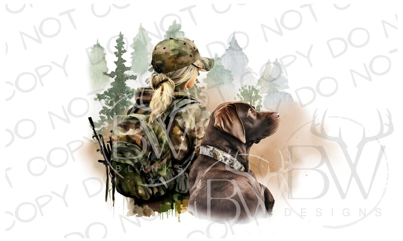 Watercolor Hunter PNG Digital Download Female Hunter PNG - Etsy