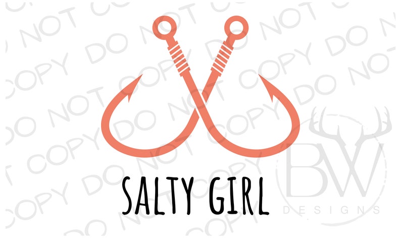 Salty Girl Fishing Logo PNG Digital Download Saltwater - Etsy