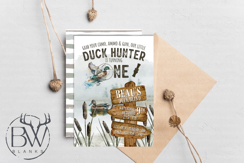 Duck Hunting Birthday Invitation Printable Mallard Duck - Etsy