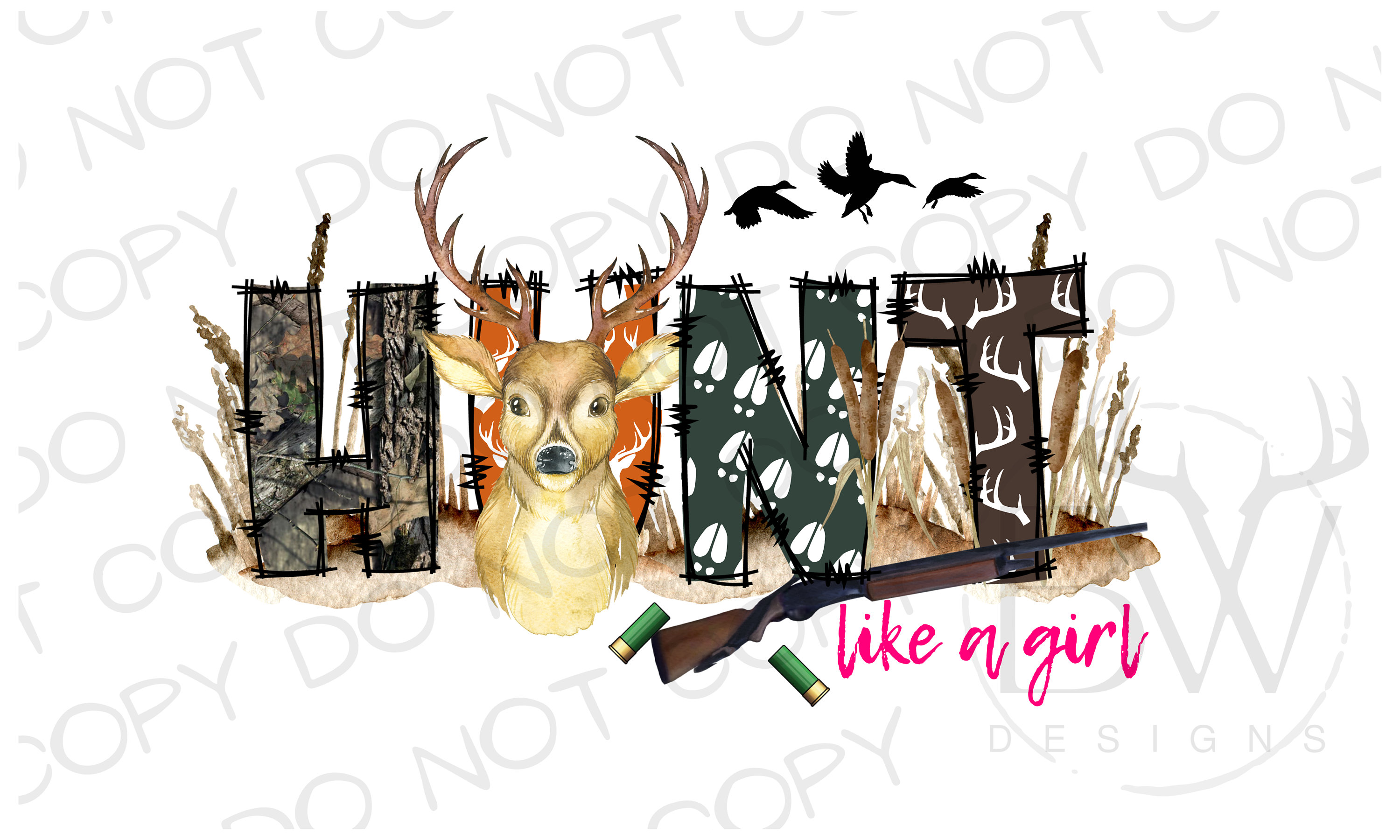 Girls Hunting Clipart
