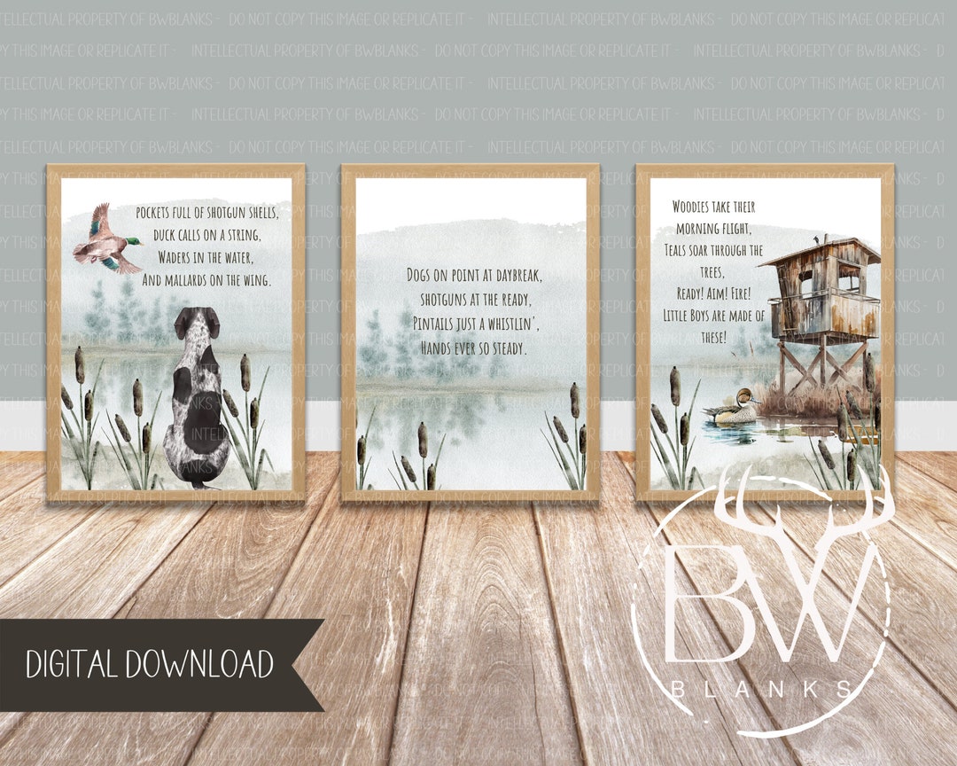 Duck Hunting Nursery Print | Deer Hunting Nursery Art | Mallard Duck ...