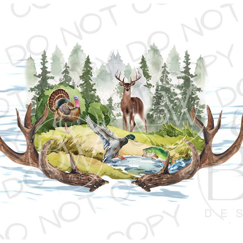 Hunting Scene - Etsy