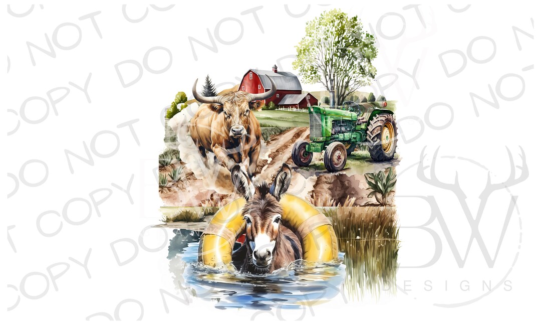 Farm Sublimation PNG Digital Download Farm Sublimation Donkey ...