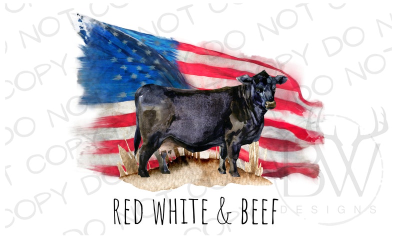 Red, White & Beef PNG | Digital Download | Cattle Rancher Sublimation ...