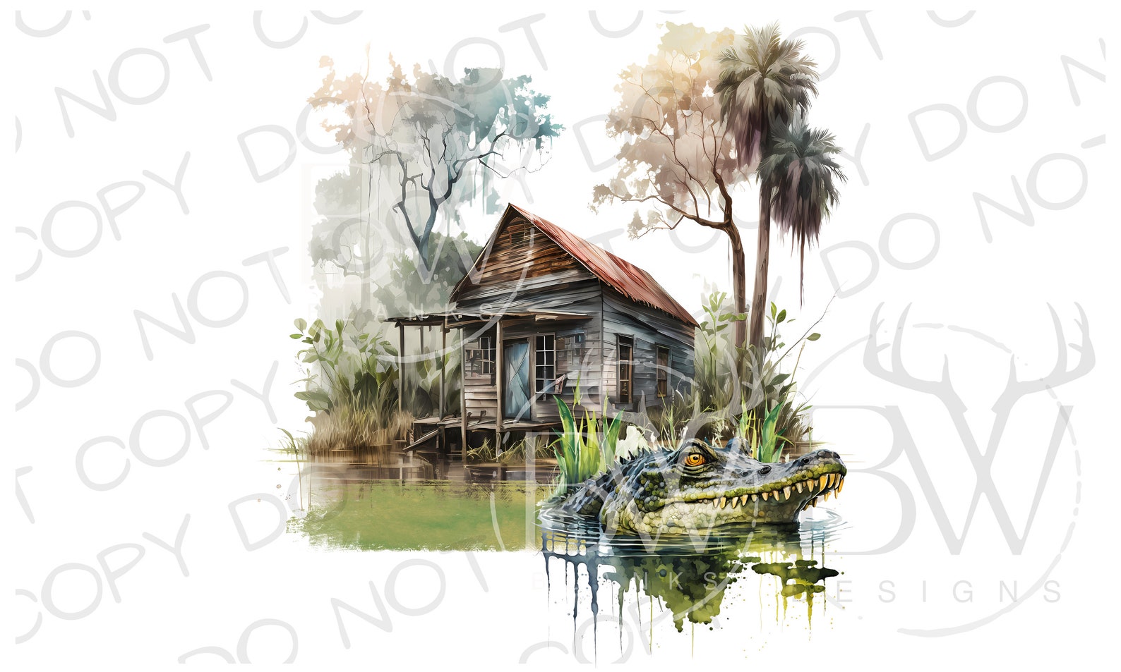 Bayou Swamp Shack PNG | Digital Download | Gator Hunting Sublimation ...