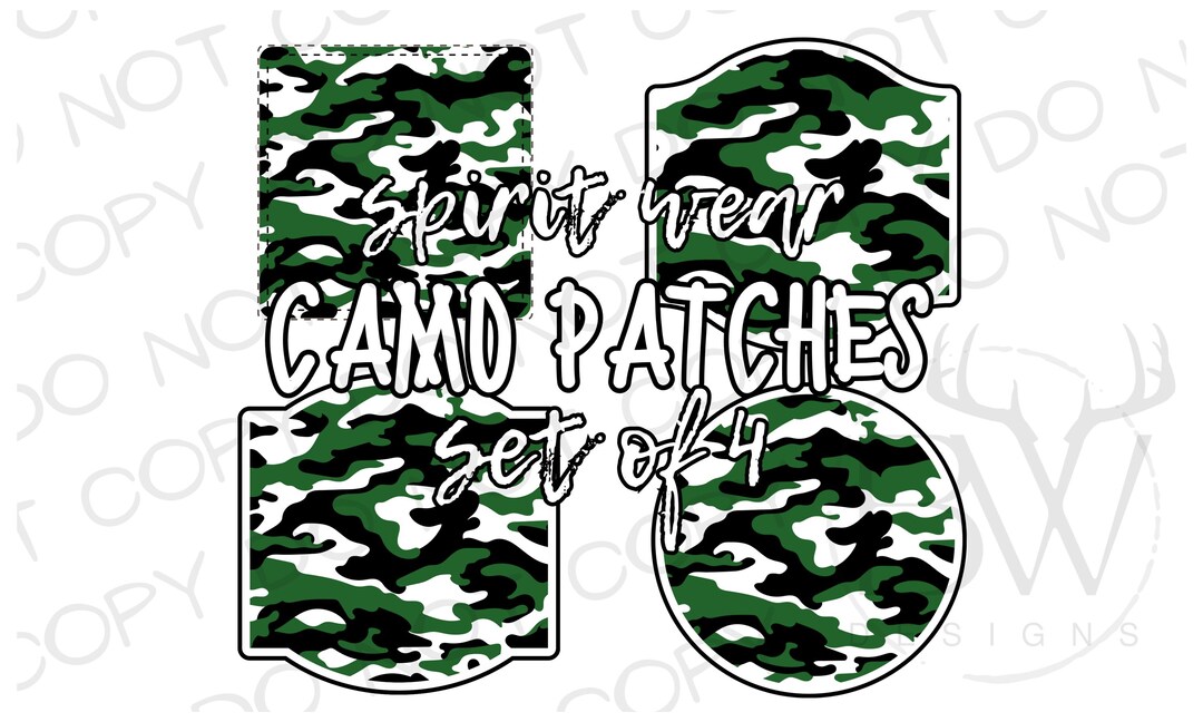 Spirit Wear Camo Patches PNG | Digital Download | Camo Sublimation PNG ...