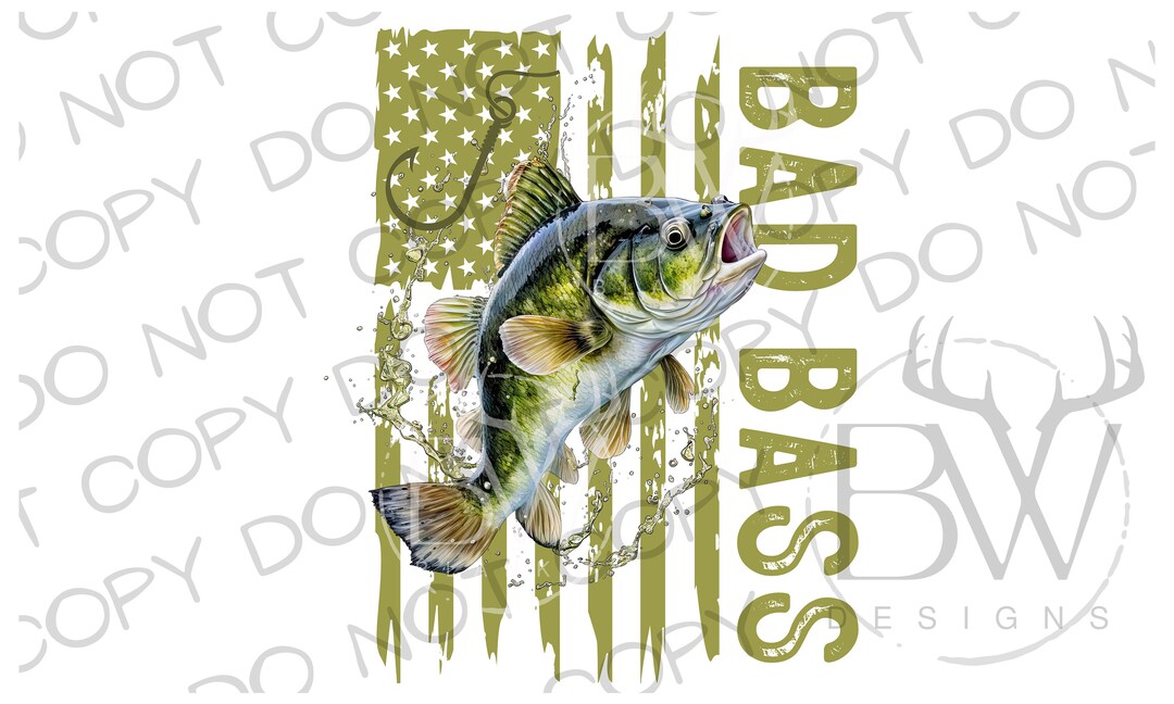 Bad Bass American Flag PNG Digital Download Fishing Sublimation PNG ...