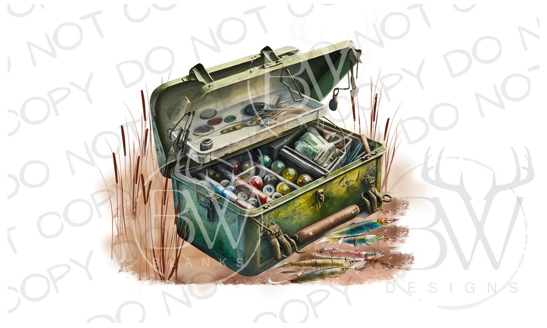 Fishing Tackle Box PNG | Digital Download | Fishing Sublimation PNG ...