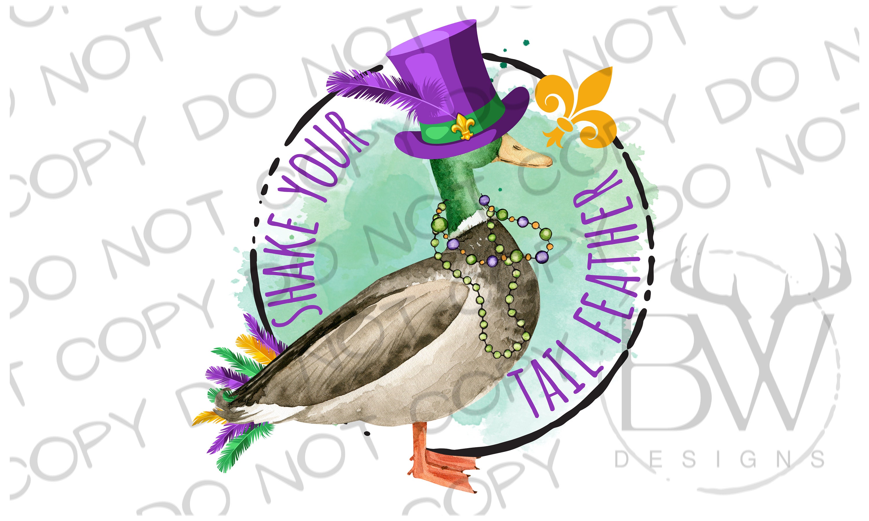 Shake Your Tail Feather PNG Mardi Gras Sublimation PNG - Etsy