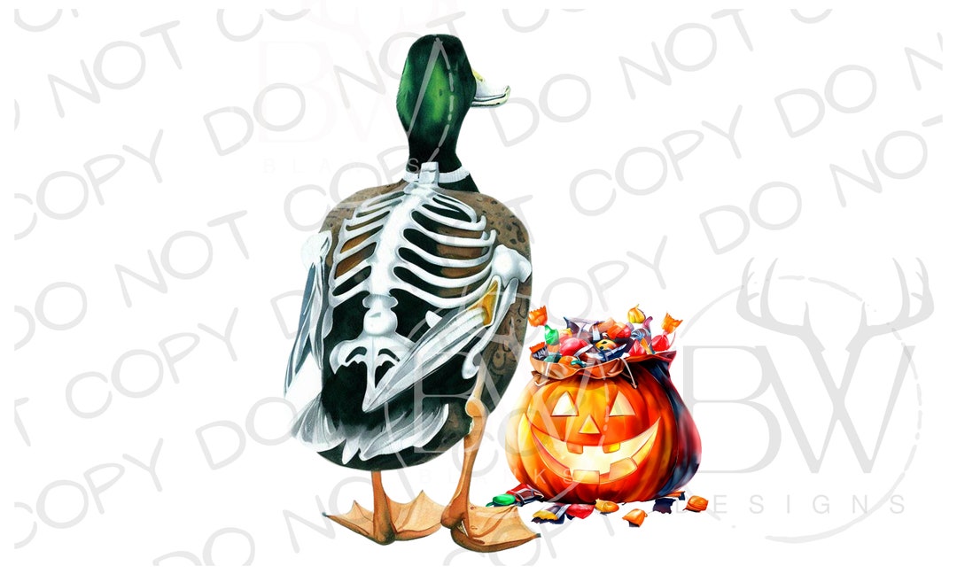 Skeleton Duck Hunting Halloween PNG | Digital Download | Halloween Duck ...