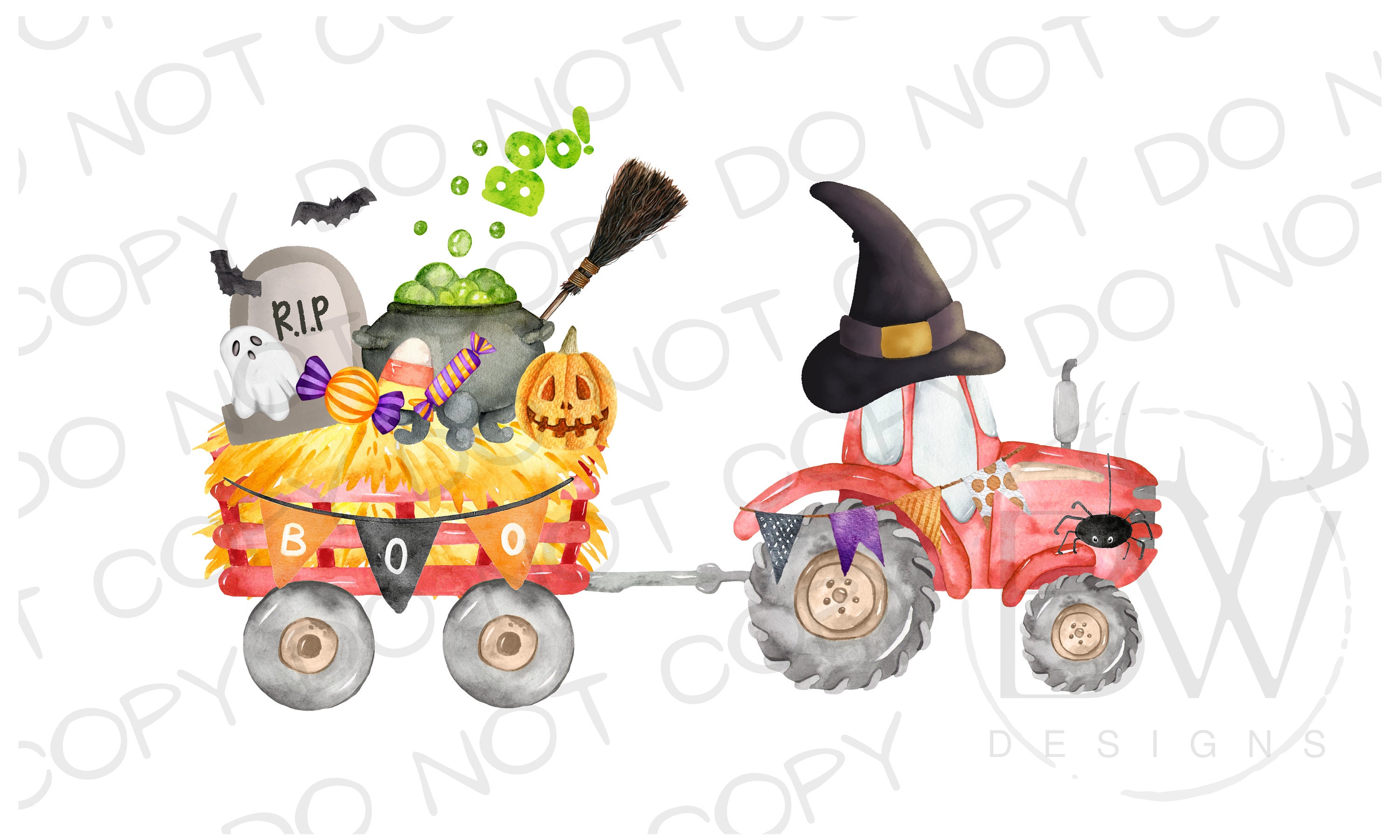 Halloween Tractor PNG | Digital Download | Tractor Sublimation PNG ...