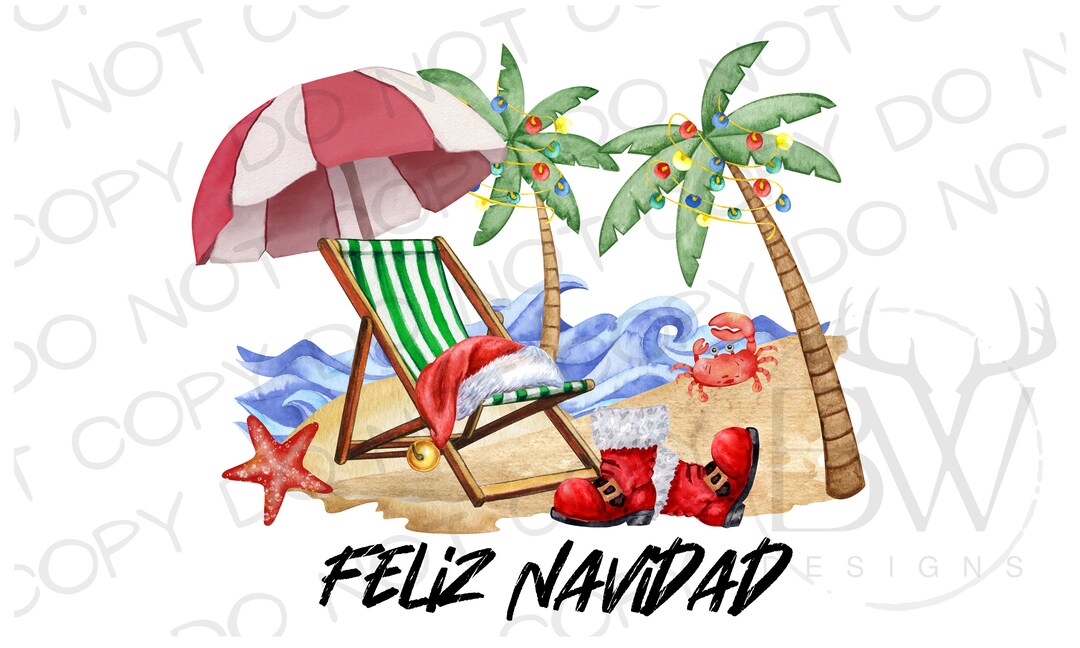 Southern Santa PNG | Beach Christmas PNG | Digital Download | Christmas ...