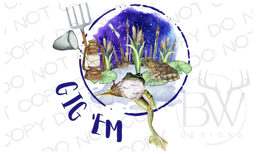 Frog Gigger PNG Digital Download frogging Sublimation PNG Frog Hunting ...