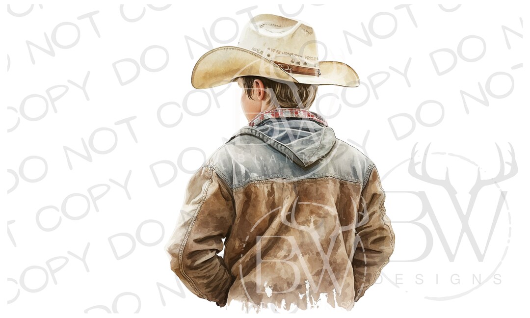 Watercolor Cowboy Sublimation PNG | Little Cowboy PNG | Digital ...