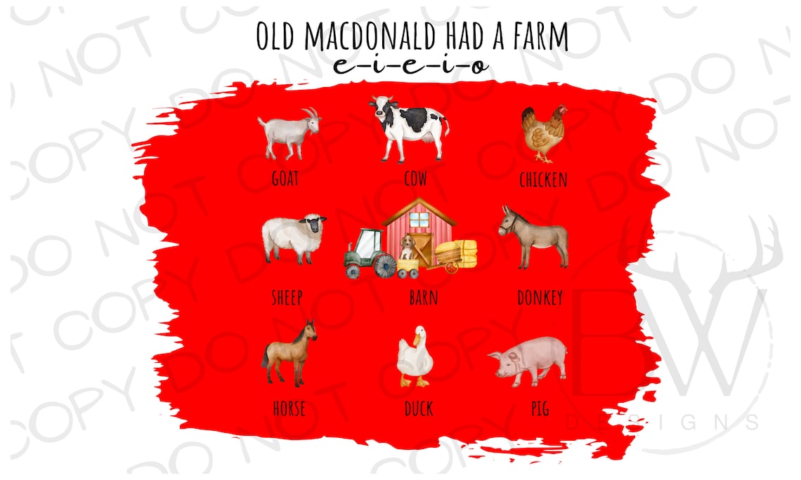 Old Macdonald PNG Digital Download Old Mcdonald - Etsy