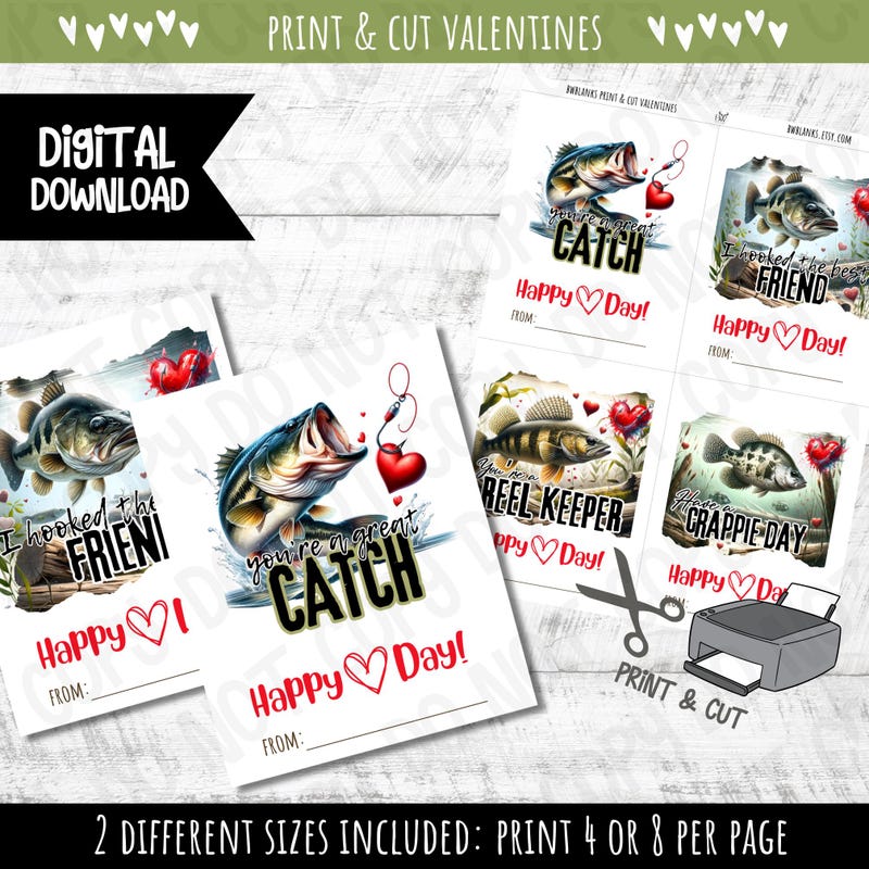 Fish Valentines Print - Etsy