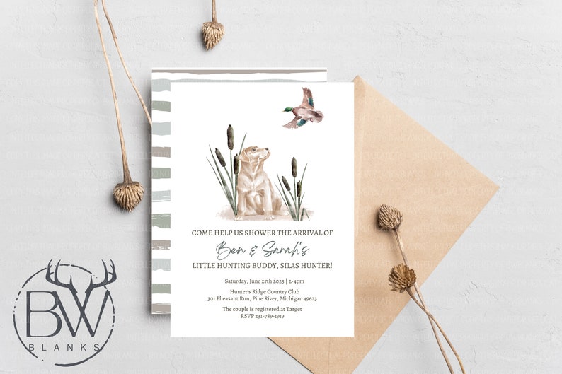Duck Hunting Baby Shower Invitation Printable Mallard Duck - Etsy