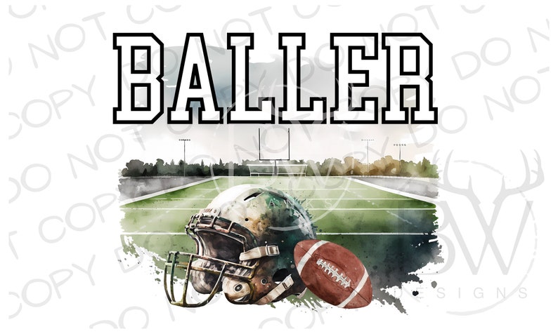 Baller Football PNG | Digital Download | Football Sublimation PNG ...