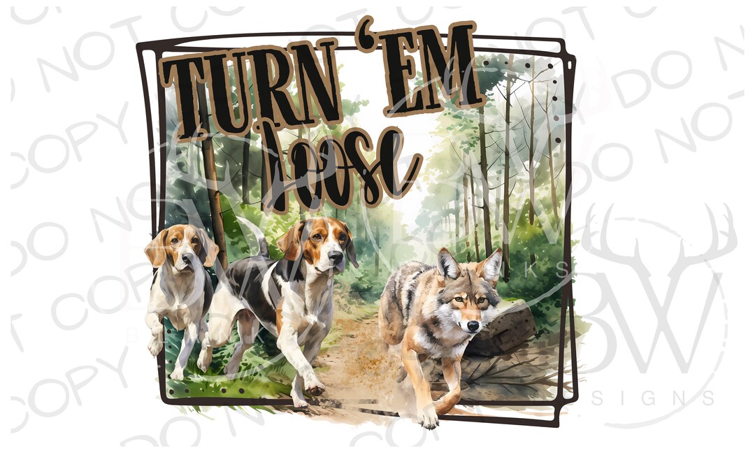 Walker Hunting Dog PNG | Digital Download | Coyote Hunting Sublimation ...