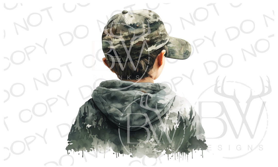 Little Boy Hunter PNG Digital Download Watercolor Hunter - Etsy