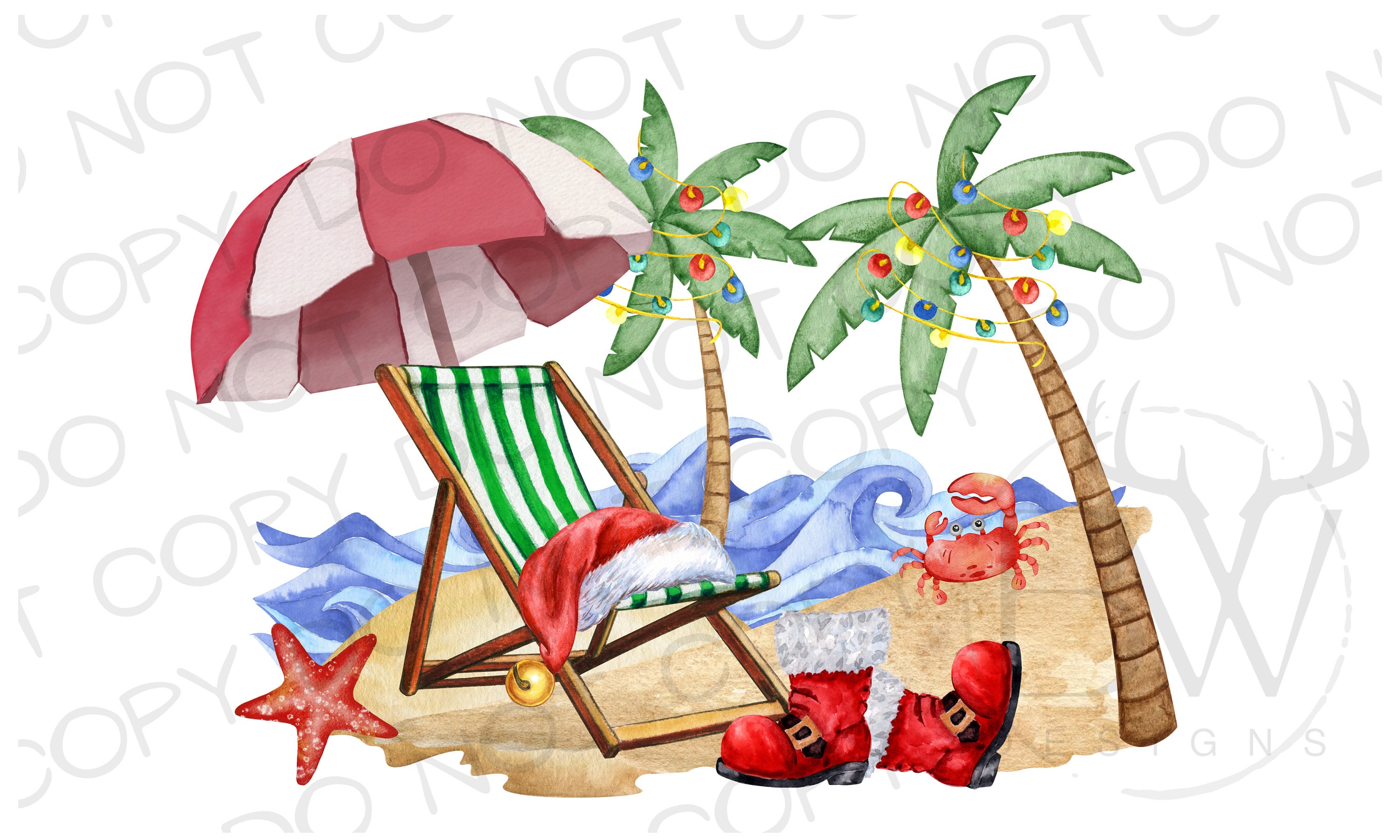 Free Santa On The Beach Clipart Maryland