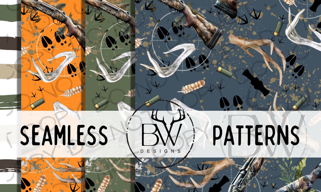 Seamless Hunting Pattern 4-PACK | Digital Download | Deer Hunting ...
