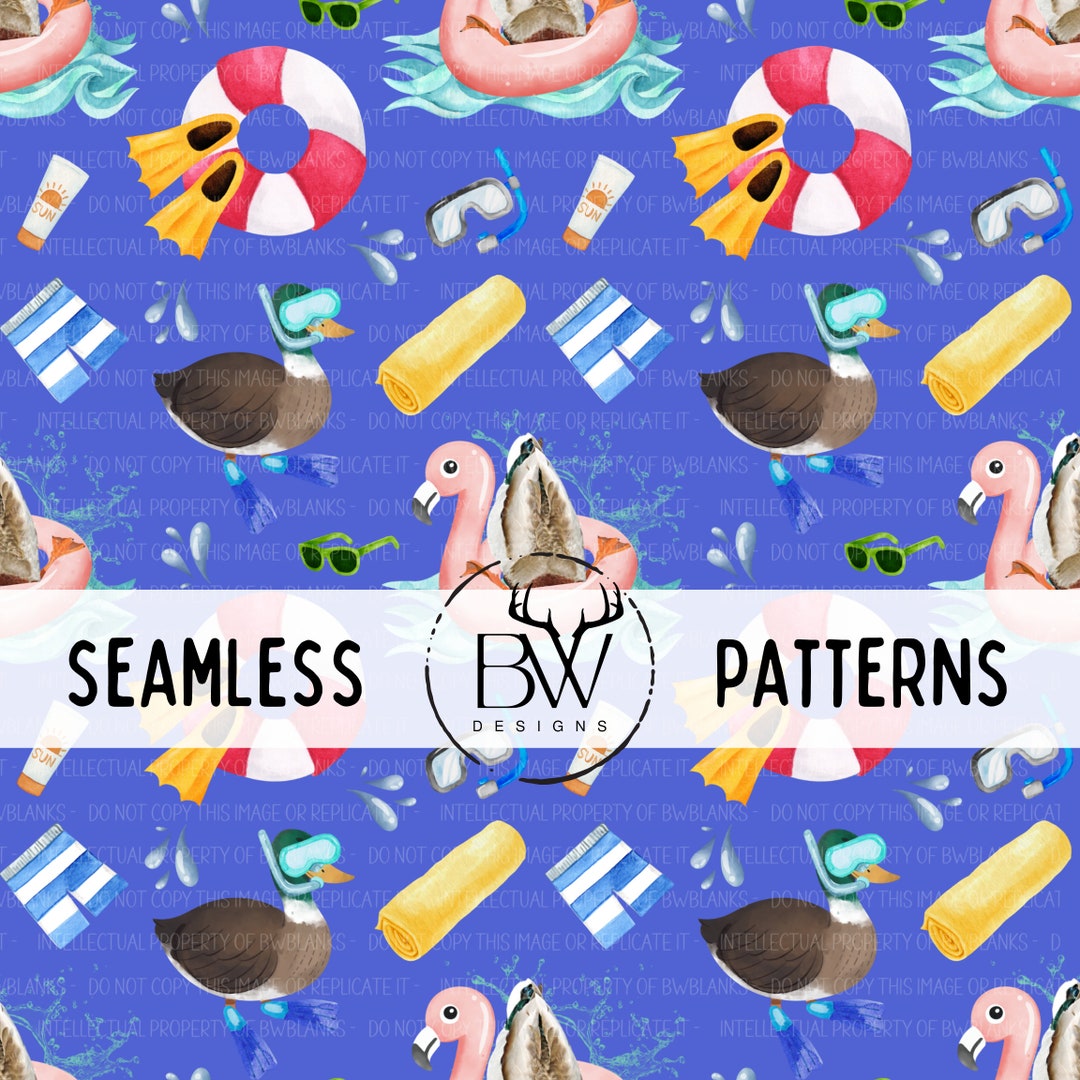 Swimming Duck Seamless Pattern Digital Download Hunting Seamless PNG ...