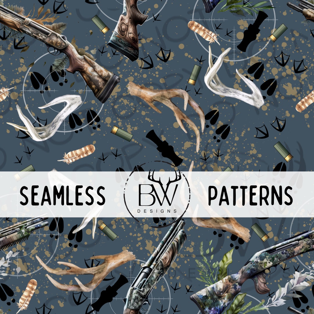 Seamless Hunting Pattern | Digital Download | Deer Hunting Seamless PNG ...